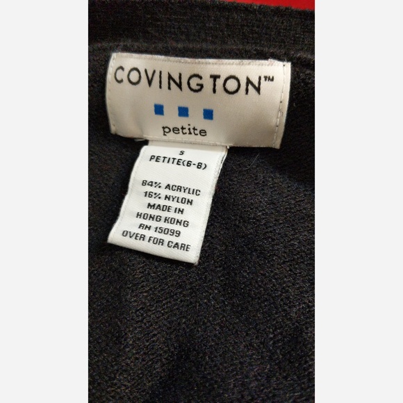 Covington | Sweaters | Black Knit Cardigan Wbig Shiny Buttons Sp | Poshmark